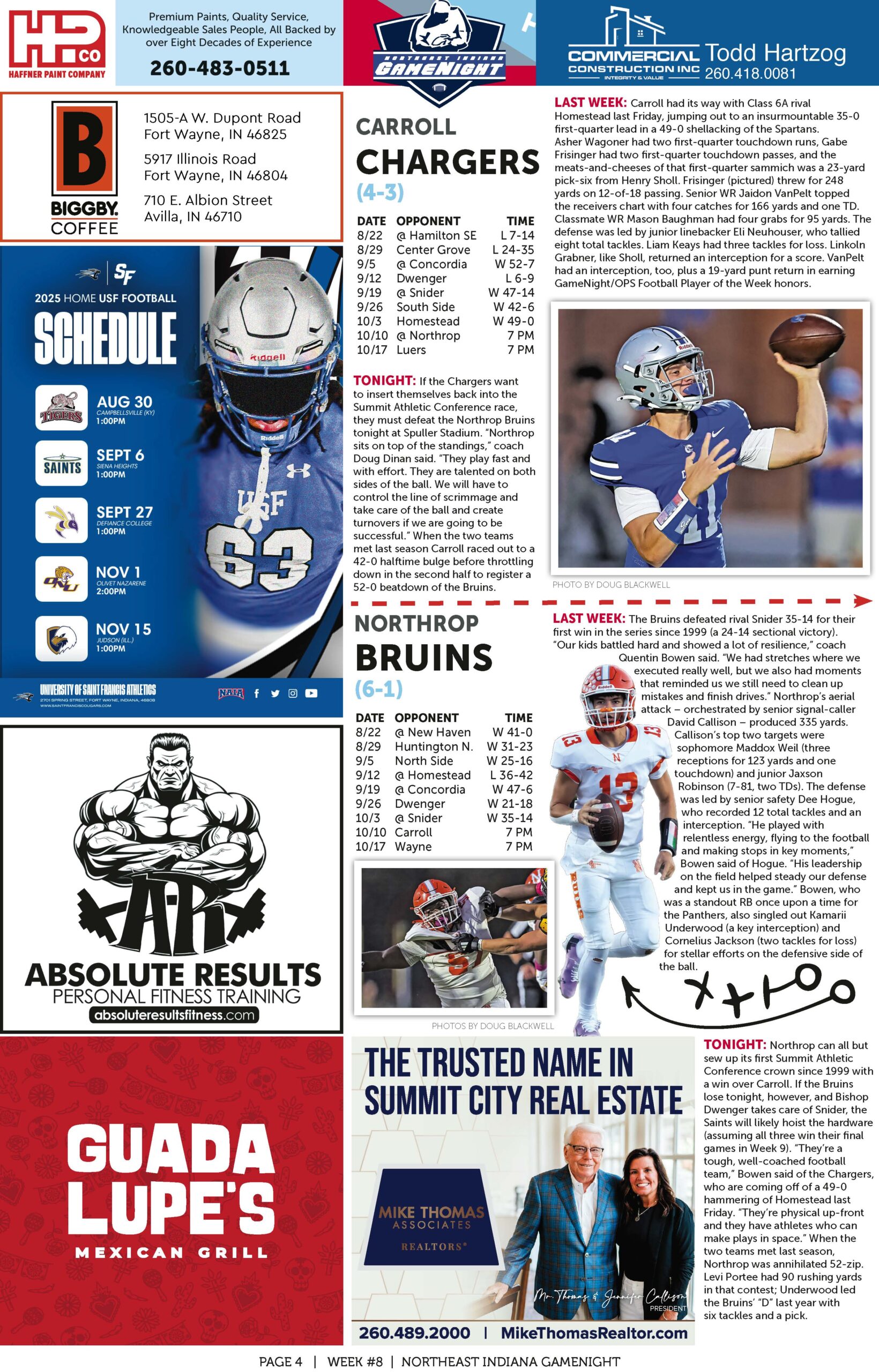 Week 8: Northeast Indiana GameNight | A Tiger's Tale - Summit City Sports